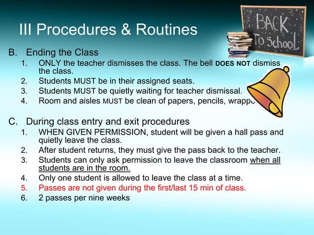 Classroom rules & procedures 2012 2013 | PPT