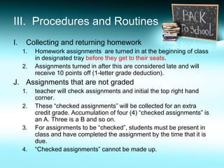 Classroom rules & procedures 2012 2013 | PPTX