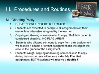 Classroom rules & procedures 2012 2013 | PPTX