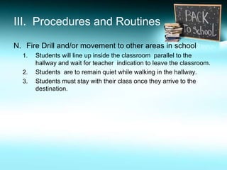 Classroom rules & procedures 2012 2013 | PPTX