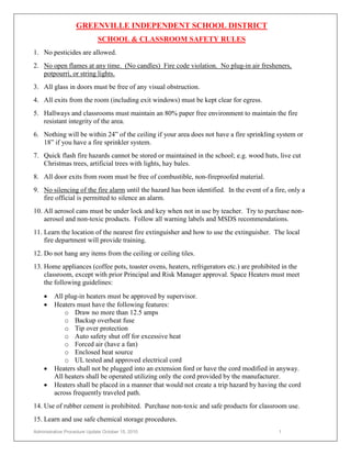 Classroom safety rules | PDF