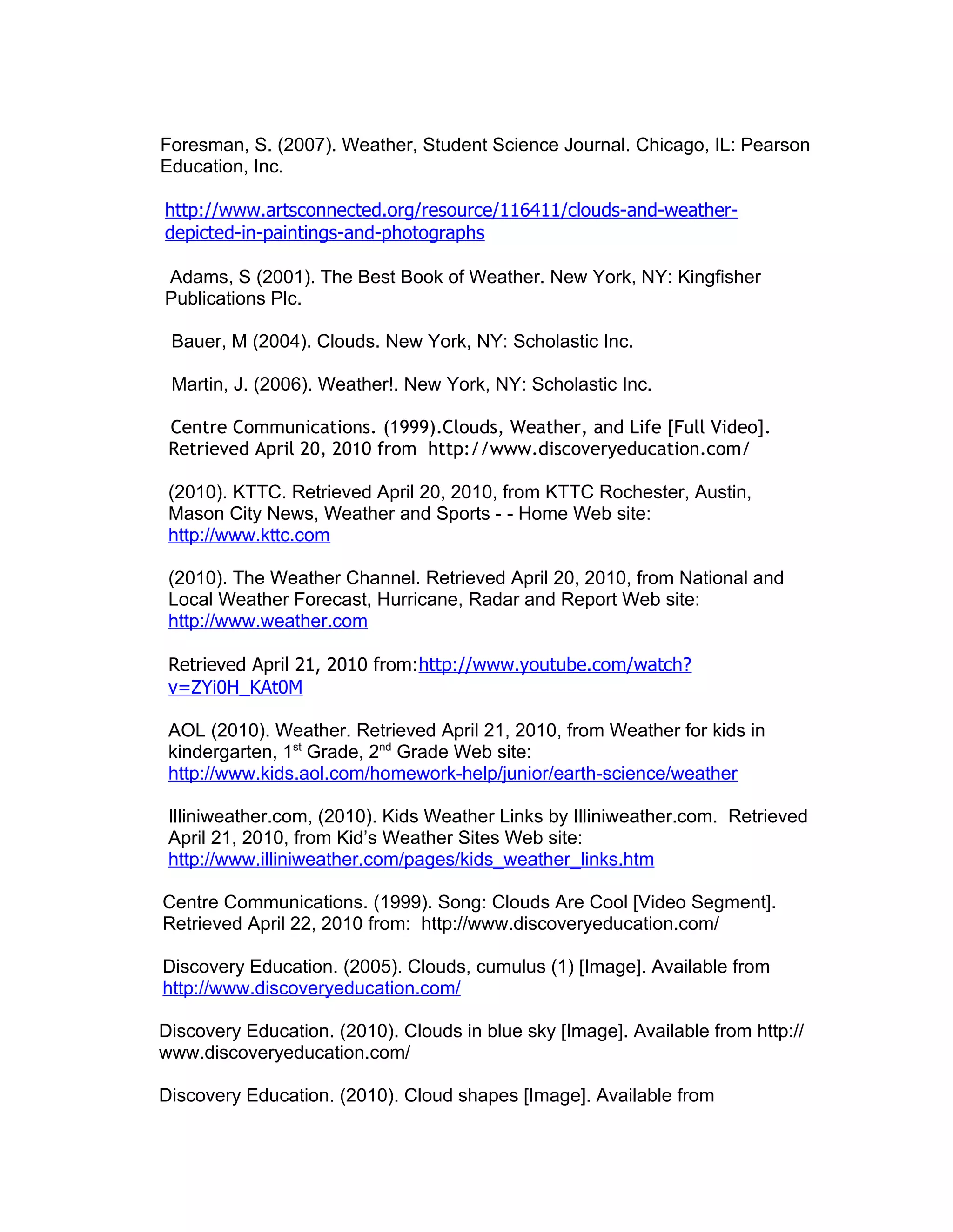 Teaching Clouds and Weather with Music and Visual Arts | DOC