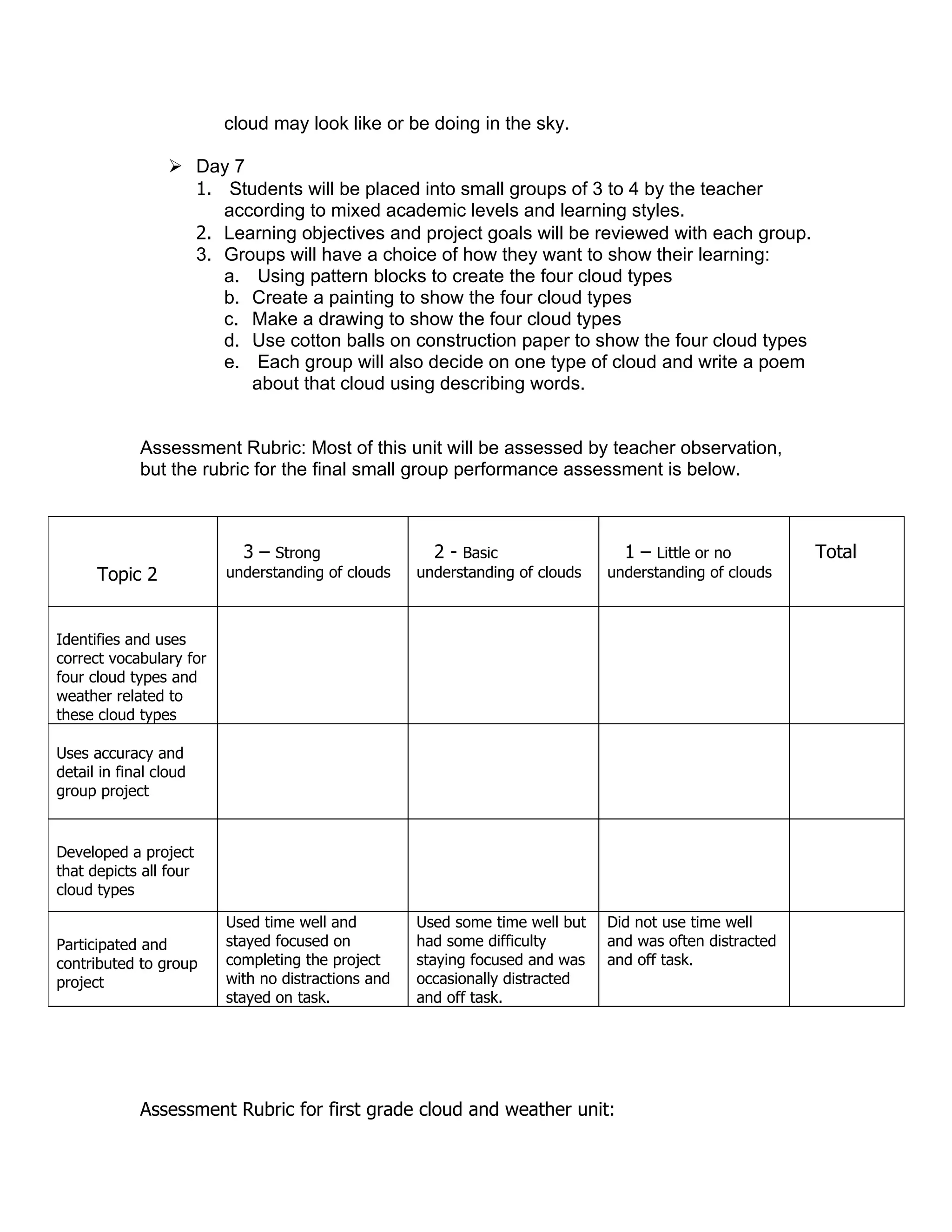 Teaching Clouds and Weather with Music and Visual Arts | DOC