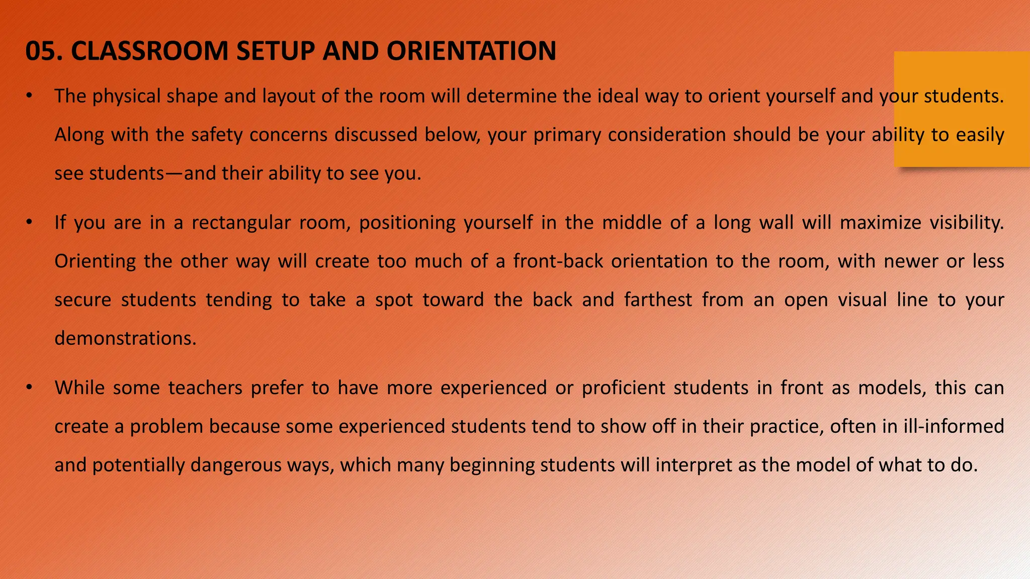 classroom setup and orientation for yoga session | PPTX