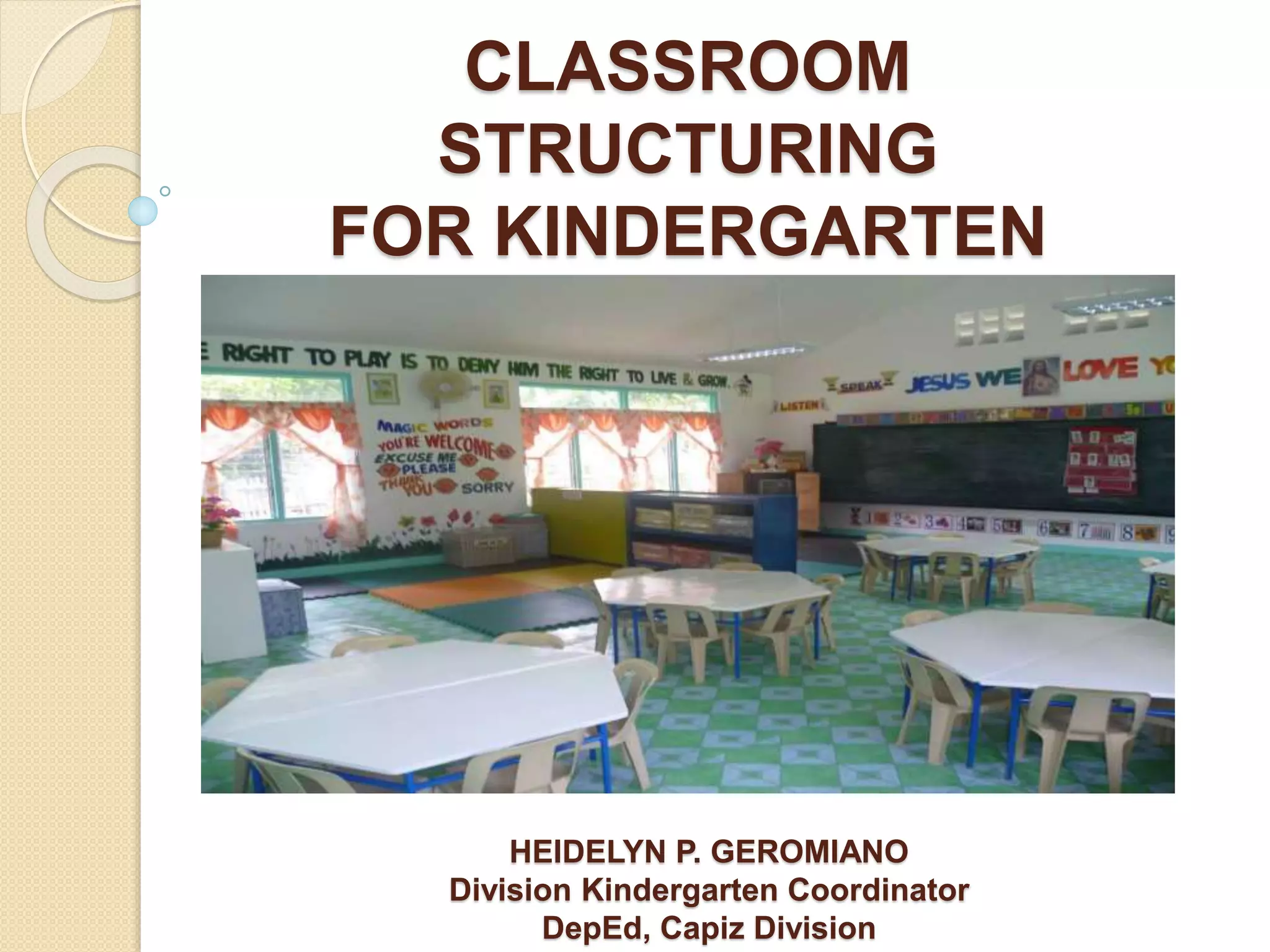 Classroom Structuring for Kindergarten | PPTX