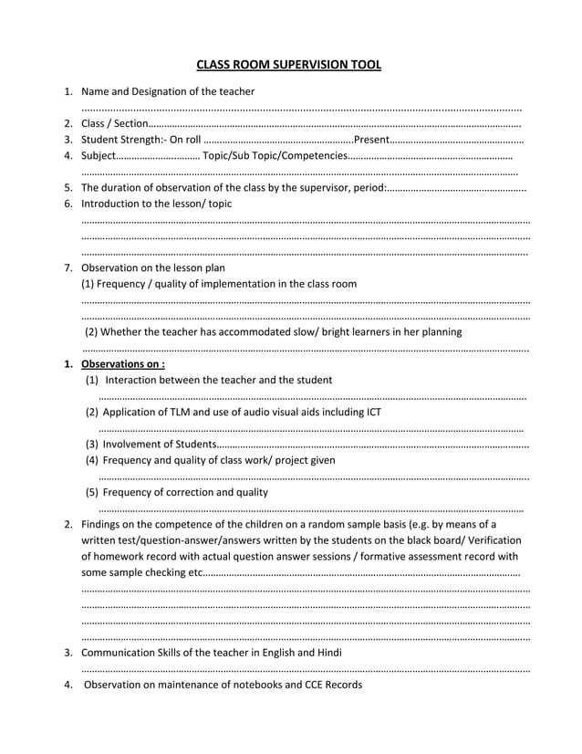 Class room supervision_tool | PDF