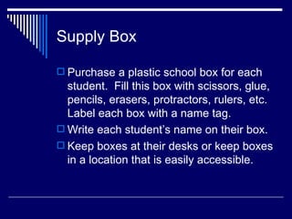 Classroom supply management | PPT