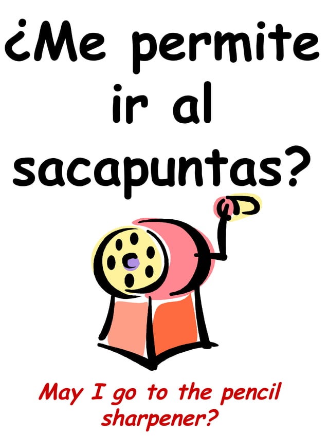 Spanish Classroom survival phrases