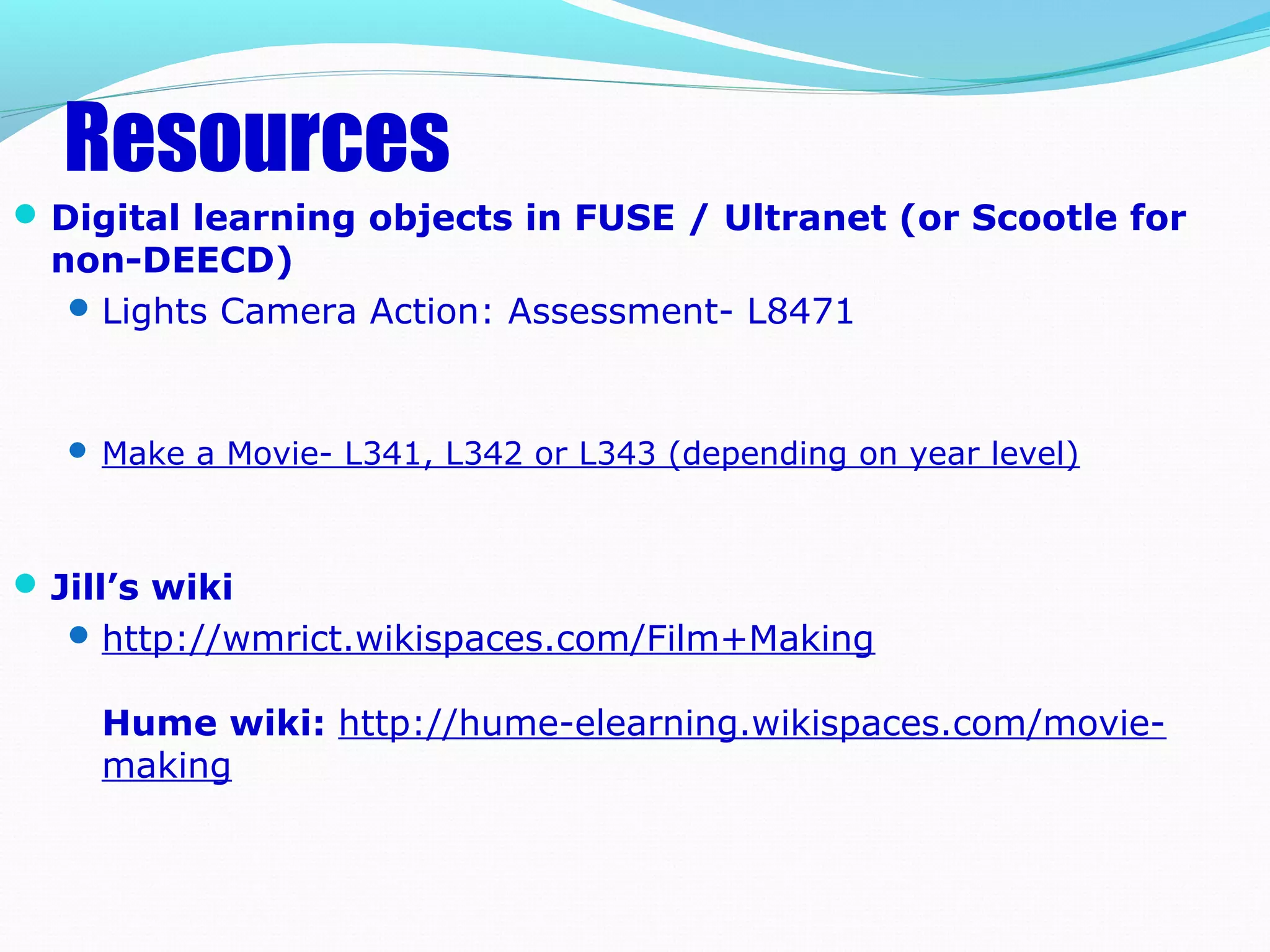 Classroom video production | PPT | Photography | Arts and Crafts
