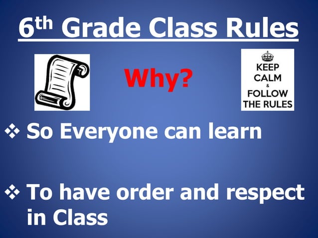 Windsor School 6th Grade Class rules | PPT
