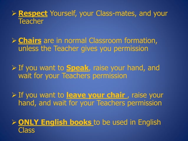 Windsor School 6th Grade Class rules | PPT