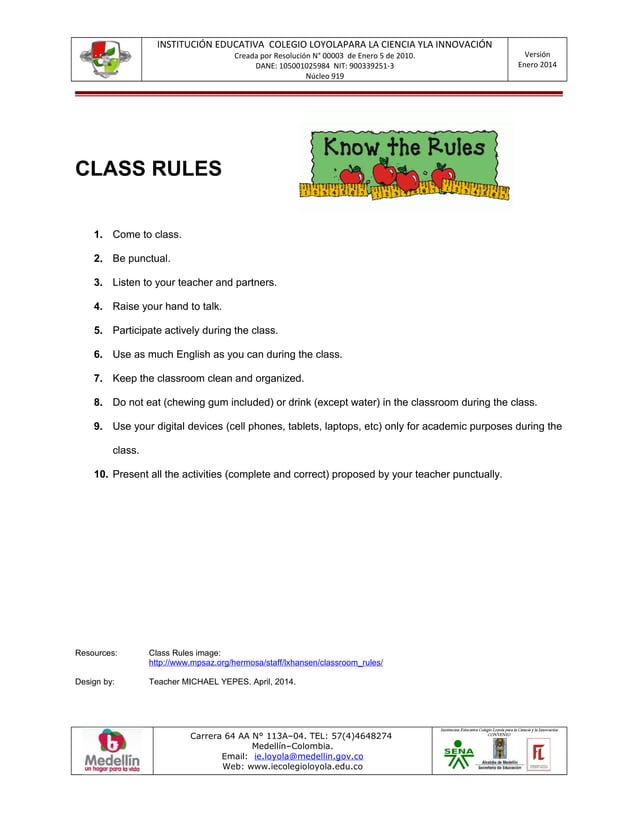 CLASS RULES | PDF | Free Download