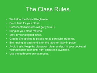 Class rules and grades | PPTX