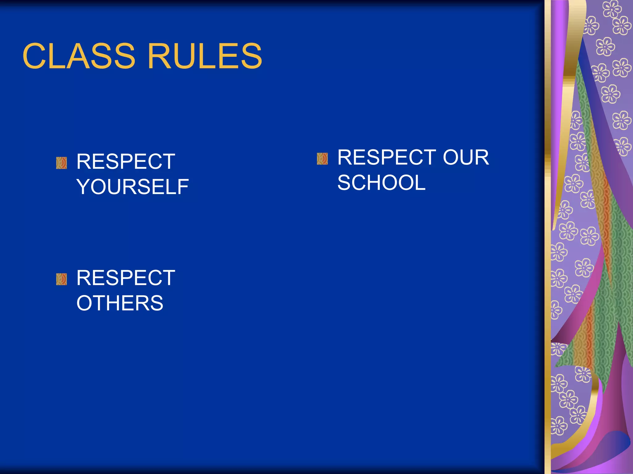 Class Rules and Procedures, for the Advisory.ppt