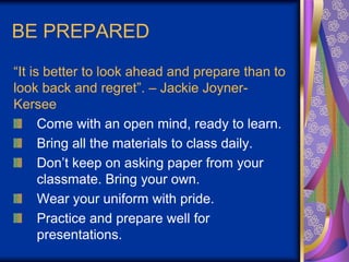 Class Rules and Procedures, for the Advisory.ppt