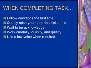 Class Rules and Procedures, for the Advisory.ppt