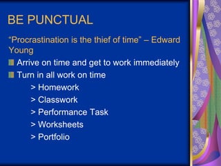 Class Rules and Procedures, for the Advisory.ppt