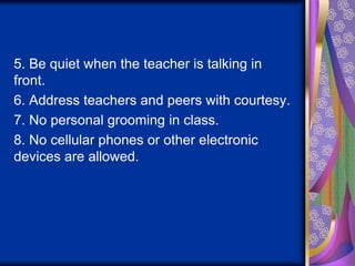 Class Rules and Procedures, for the Advisory.ppt