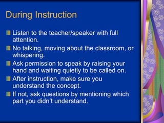 Class Rules and Procedures, Other Class Handled.ppt