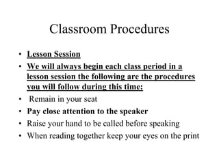 Class rules and proceures 13 | PPTX