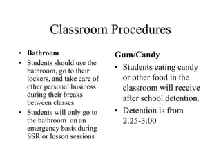 Class rules and proceures 13 | PPTX