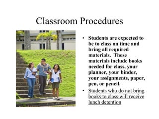 Class rules and proceures 13 | PPT