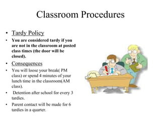 Class rules and proceures 13 | PPTX