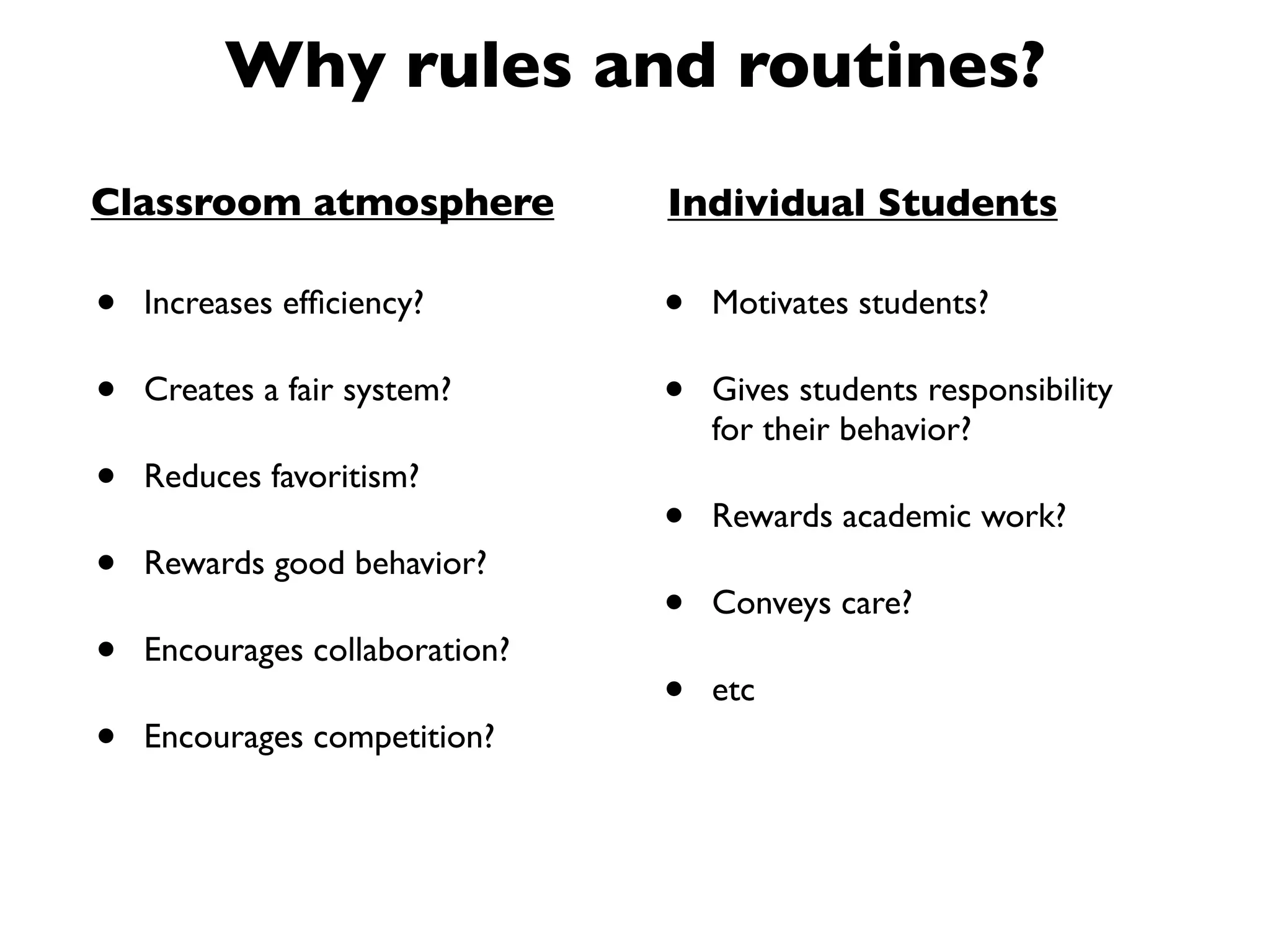 Classroom Rules & Routines, and Teacher Moves | PDF