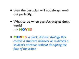 Classroom Rules & Routines, and Teacher Moves | PDF