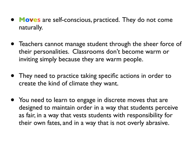 Classroom Rules & Routines, and Teacher Moves | PDF