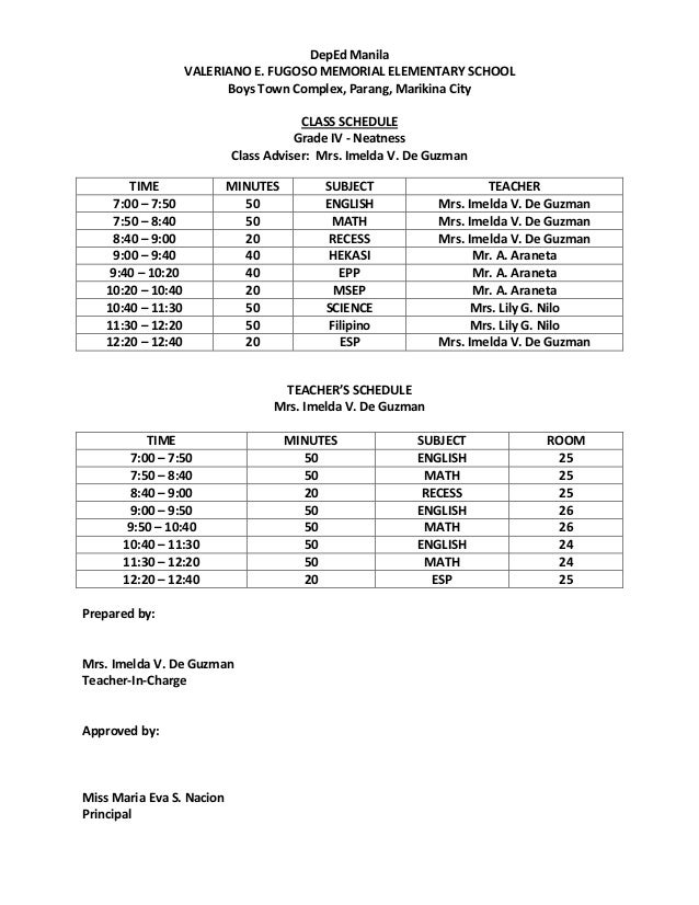 Class Schedule Class Schedule