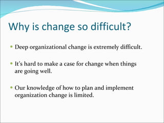 Class session 1 thinking about organizational change | PPT | Business ...