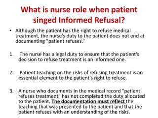 Class session 20 refusal to treatment | PPTX