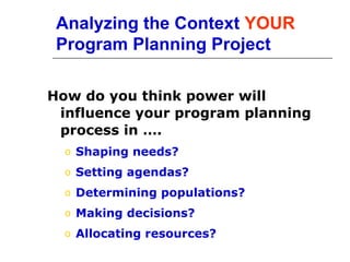 Class session 3 program ideas and needs assessment | PPT