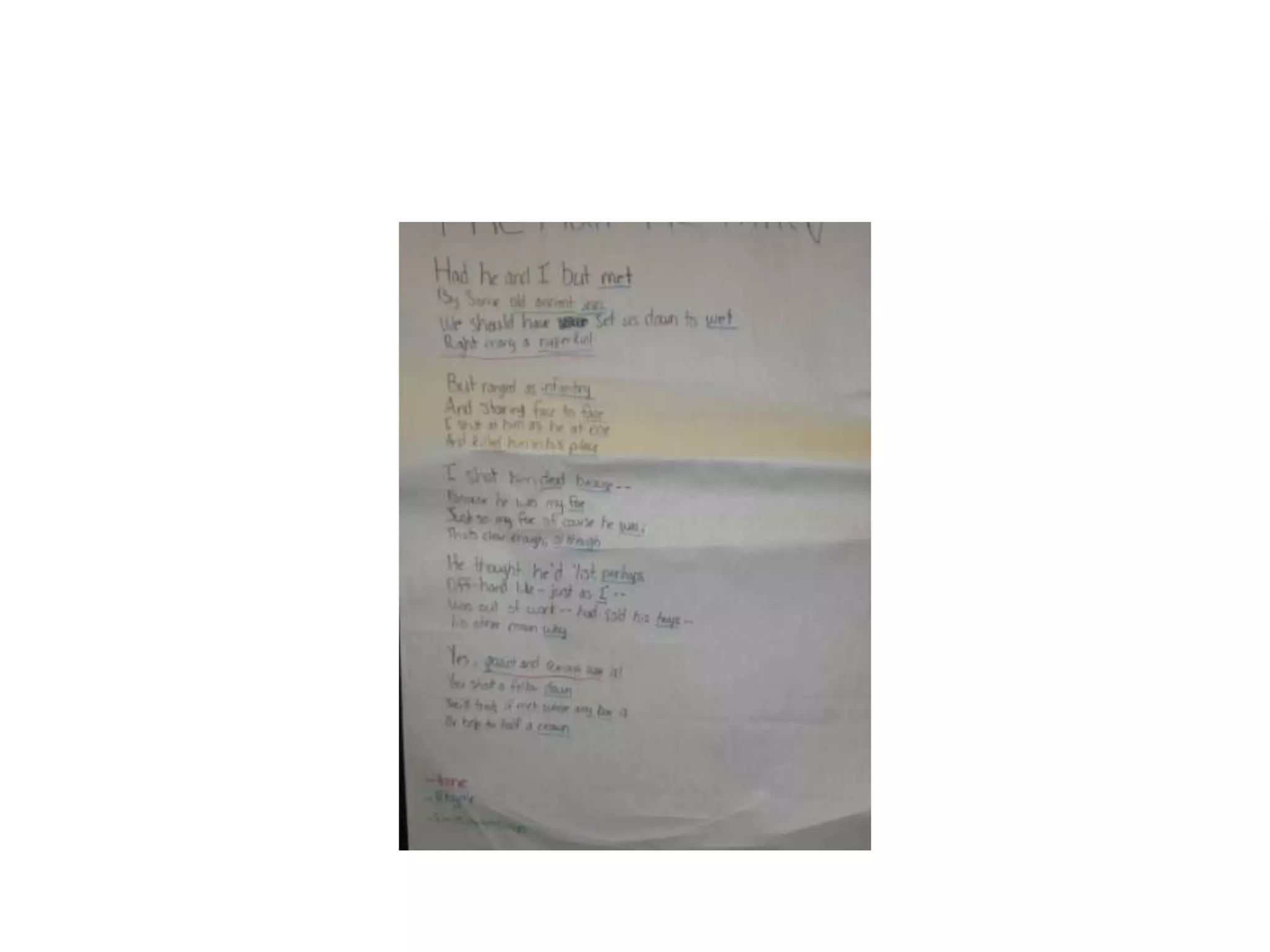 Class set of 10th grade poem coding | PPT