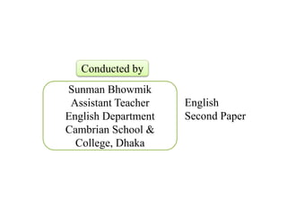 Class seven english 2nd right form of verbs c | PPTX