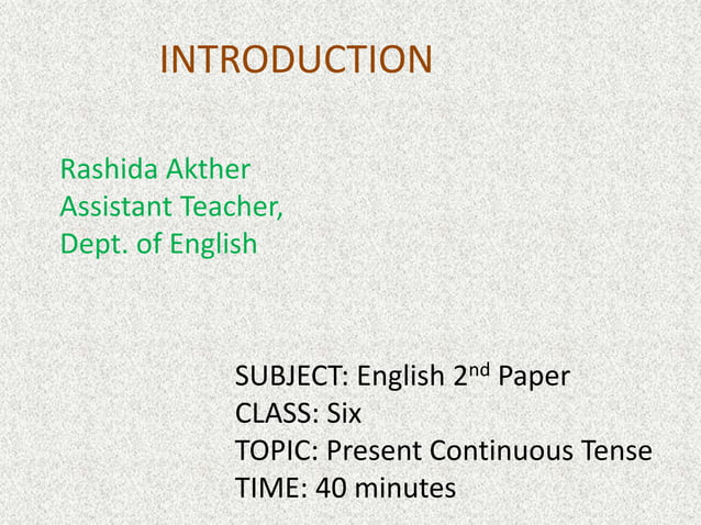 Class six english 2nd paper present continuous tense (2) | PPTX ...