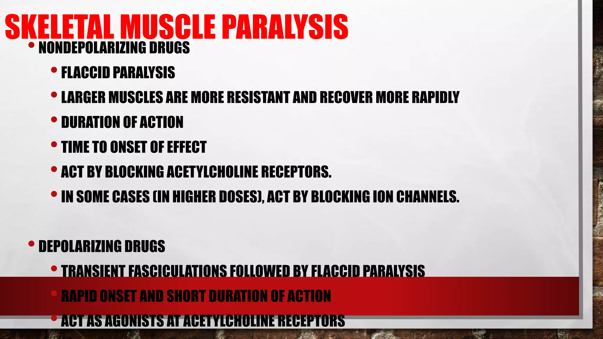 Class skeletal muscle relaxants | PPTX