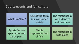 Sports events and fan culture | PPTX