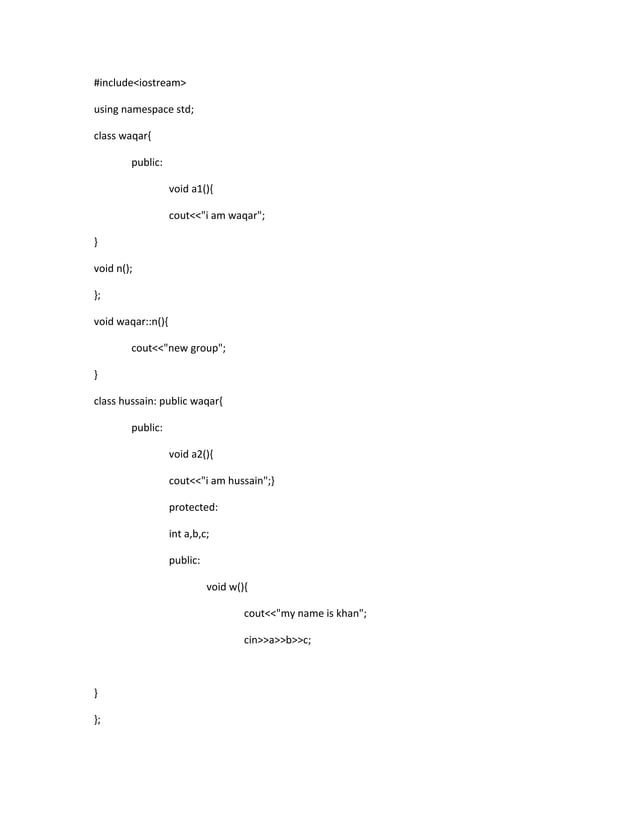 Class & sub class | RTF