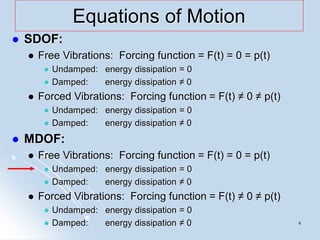 STRUCTURAL DYNAMICS MULTI DEGREE OF FREEDOM SYSTEMS EQUATION OF MOTION | PDF