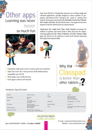 Classteacher's Classpad Educational Tablet Pc | PDF