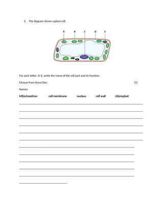 Class test 1-Features of living organisms and Cells.docx