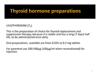 Class thyroid and antithyroid drugs | PDF