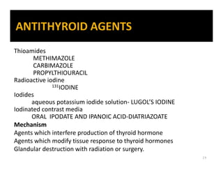Class thyroid and antithyroid drugs | PDF
