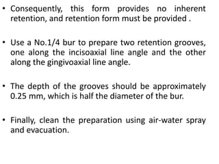 Class V and VI amalgam cavity preparations | PPTX