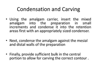 Class V and VI amalgam cavity preparations | PPTX