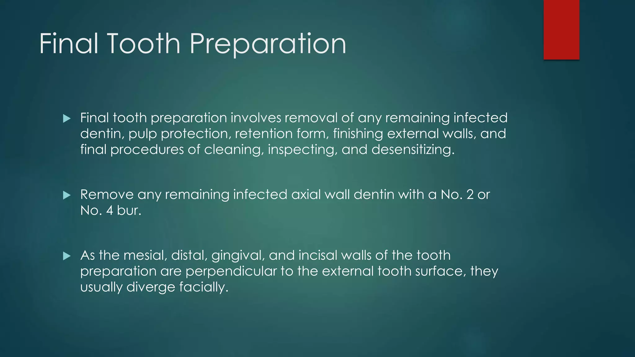 Class v tooth preparation for amalgam restorations | PPTX