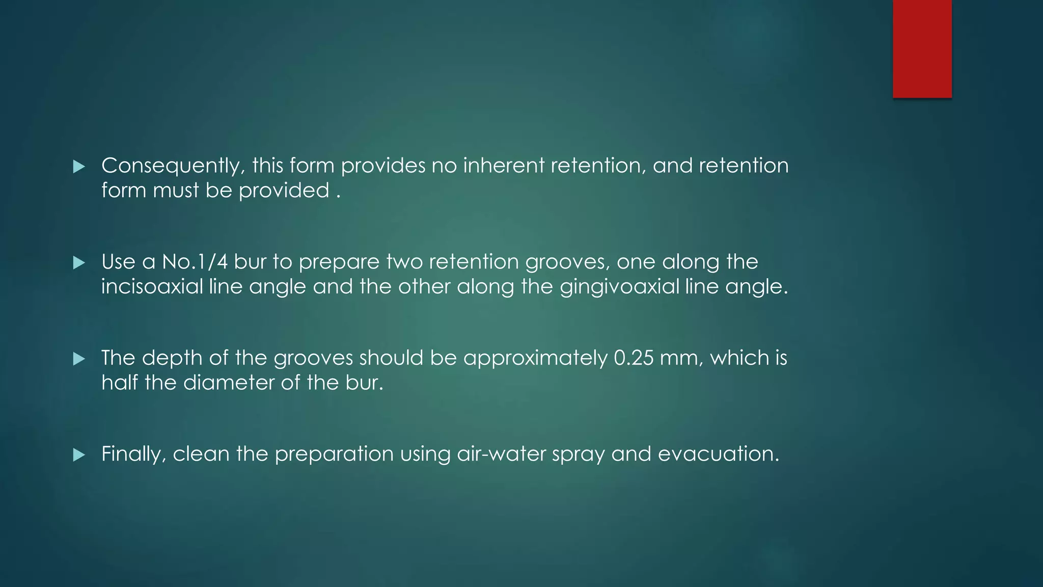 Class v tooth preparation for amalgam restorations | PPTX