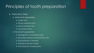 Class v tooth preparation for amalgam restorations | PPTX